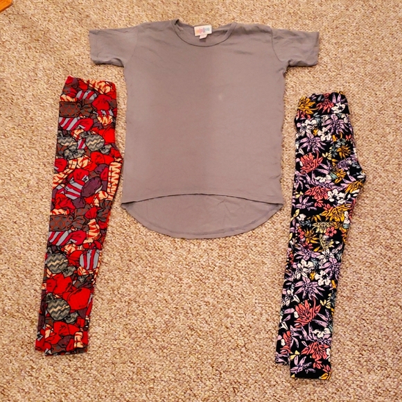 LuLaRoe | Bottoms | Girls Lularoe 3 Peice Lot Shirt With Leggings ...